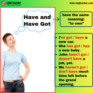 Verbo auxiliar have got y have: Gramática Ringteacher.com