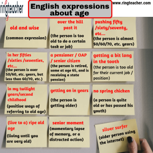 Expresiones en inglés sobre la edad: Vocabulario Ringteacher.com